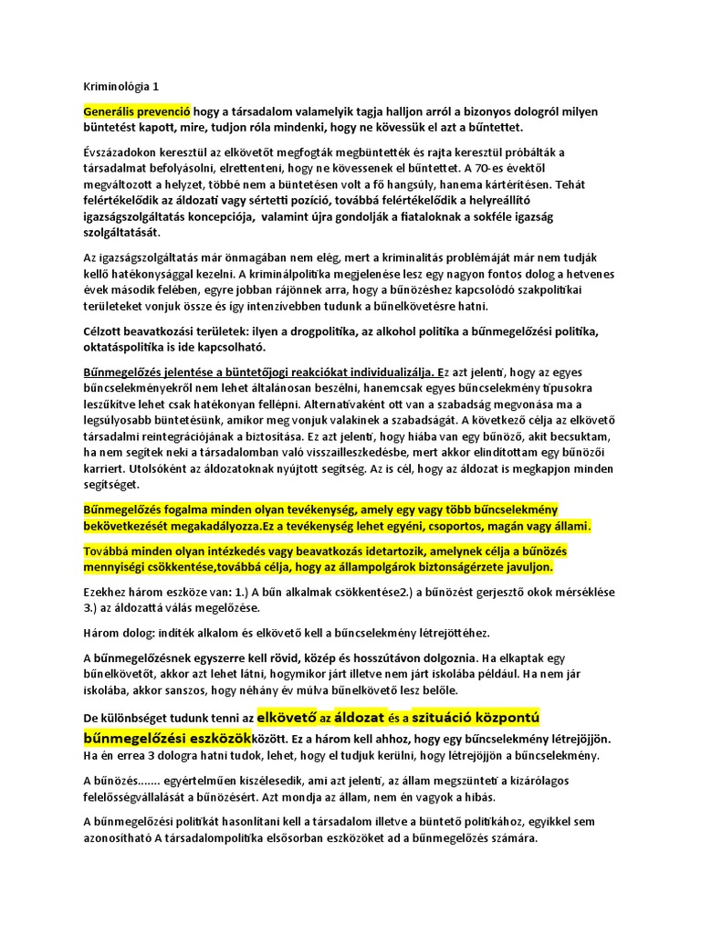 Kriminológia Teljes | PDF