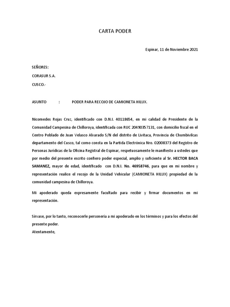 Carta Poder | PDF