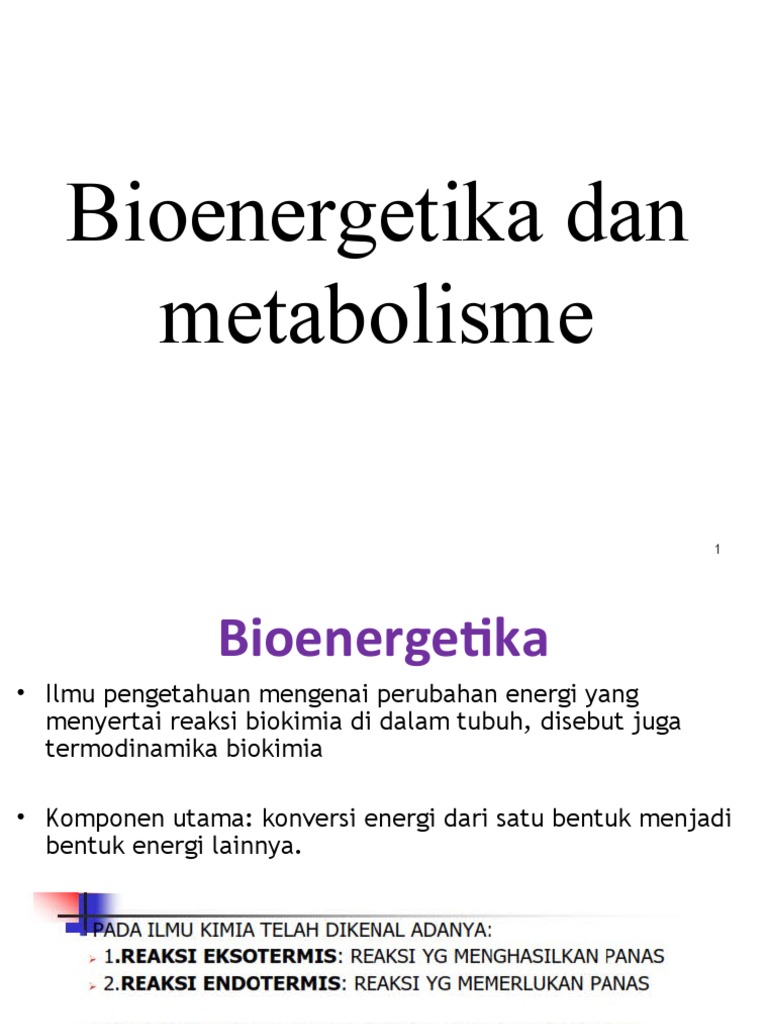 Energi dalam Bioenergetika dan Metabolisme | PDF | Sains & Matematika