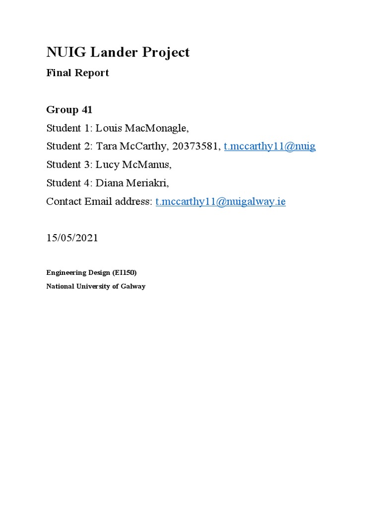 Nuig Lander1 | PDF | Rocket | Accelerometer