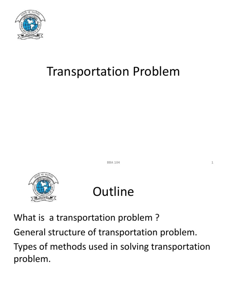 General Structure of Transportation Problem | PDF | Computational Science | Algorithms