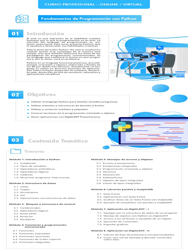 Temario Fundamentos de Programación Con Python | PDF | Python (lenguaje ...