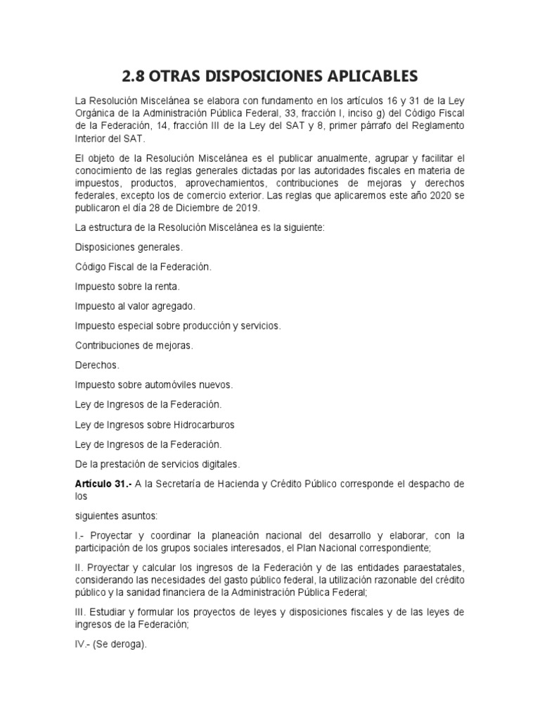 Disposiciones legales aplicables a la Secretaría de Hacienda y Crédito ...