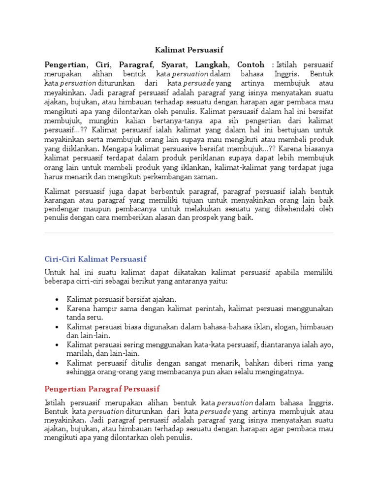 Kalimat dan Paragraf Persuasif | PDF | Sains & Matematika