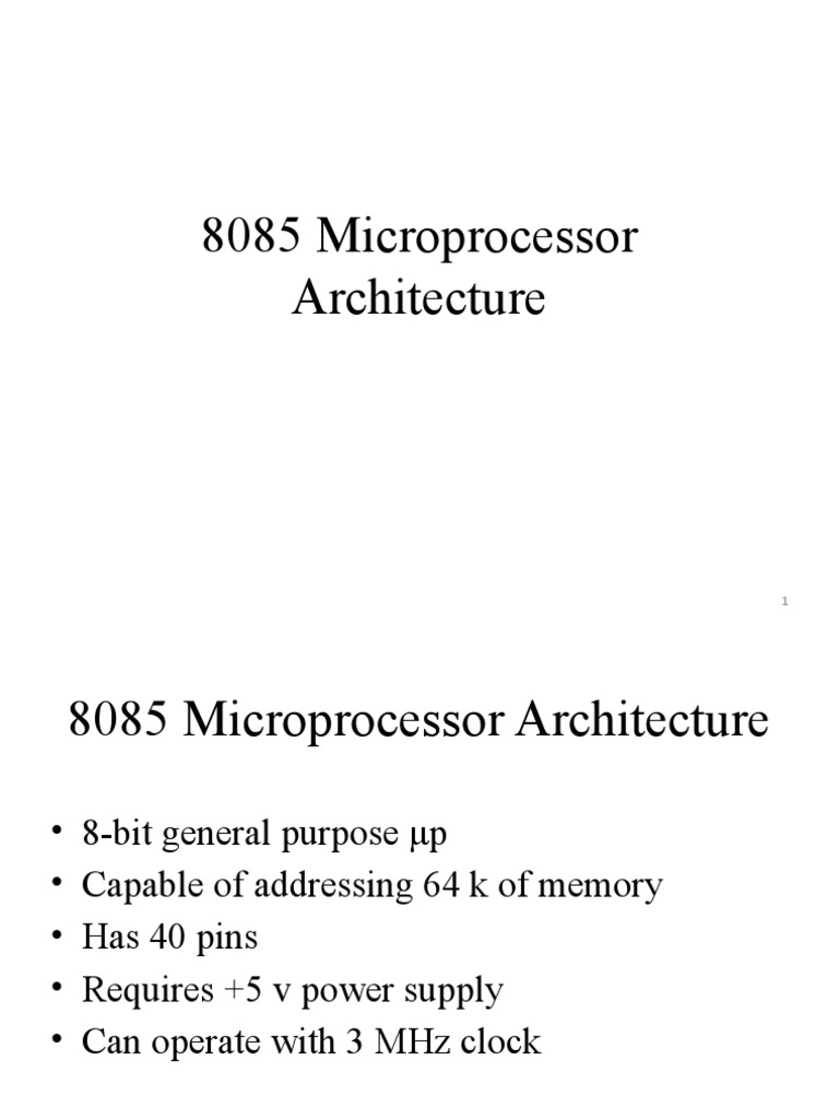8085 Microprocessor Architecture | PDF | Central Processing Unit ...