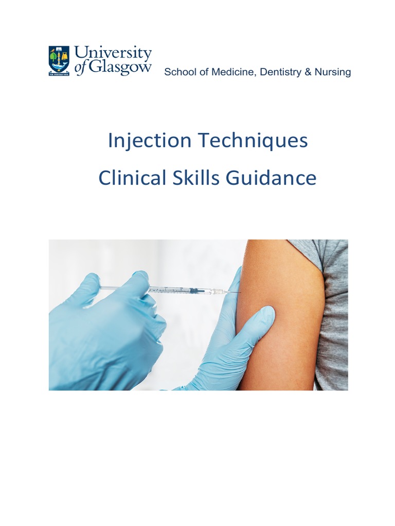 Injection Techniques Clinical Skills Guidance: School of Medicine ...