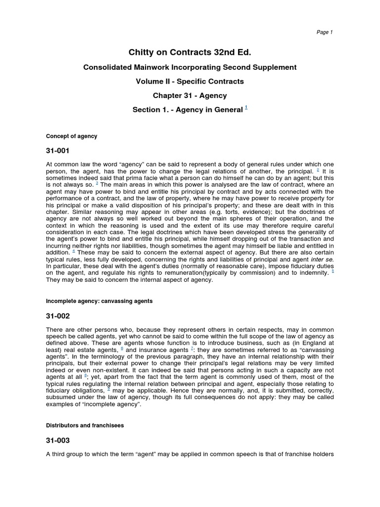 Volume II, Sweet - Maxwell - S Chitty On Contracts Sweet (2017) | PDF ...