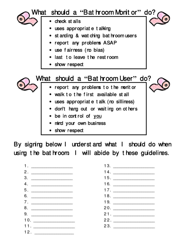 Bathroom Usage Guidelines | PDF