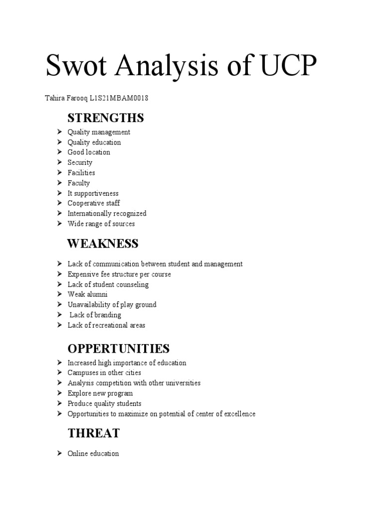 A SWOT Analysis of the Strengths, Weaknesses, Opportunities, and ...