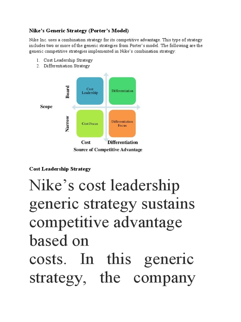 Nike's Cost Leadership Generic Strategy Sustains Competitive Advantage ...