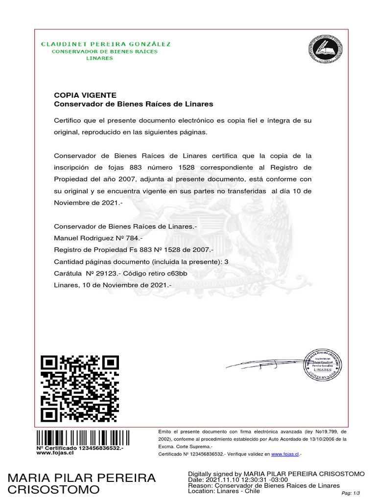Certificado Dominio Vigente | PDF