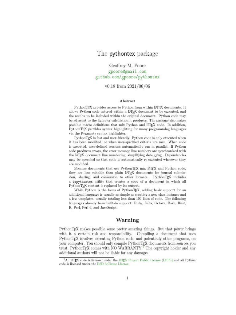 Pythontex Pdf Command Line Interface Python Programming Language