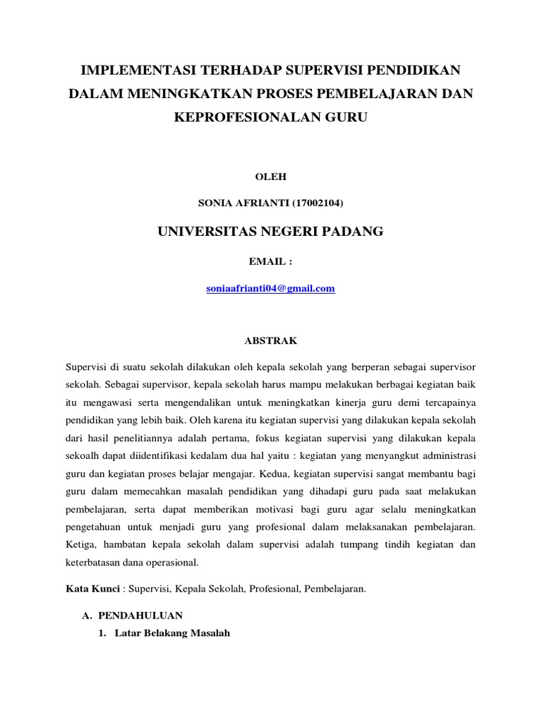 Implementasi Supervisi Pendidikan | PDF