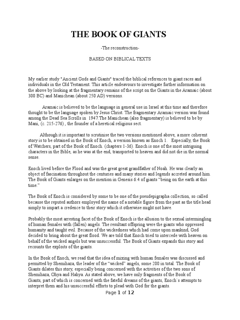 Book of Giants | PDF | Bible | Watcher (Angel)