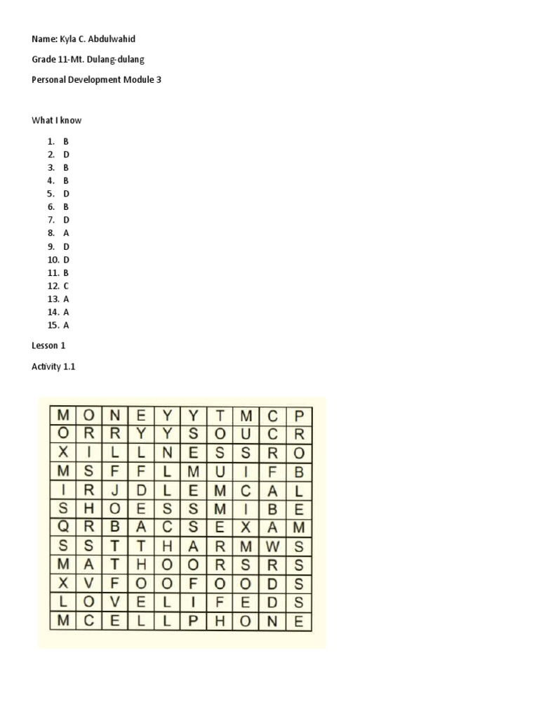 Name: Kyla C. Abdulwahid Grade 11-Mt. Dulang-Dulang Personal ...