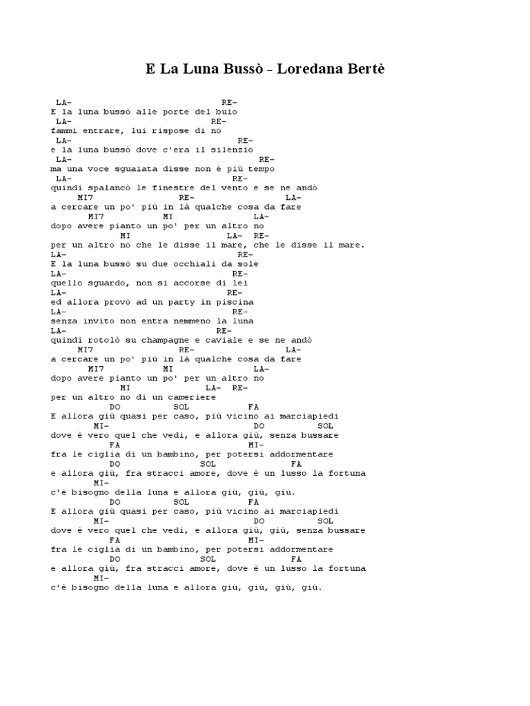 E La Luna Bussò | PDF