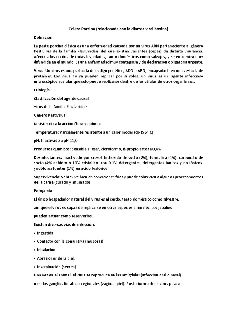 La Peste Porcina Clásica: Una Enfermedad Viral Altamente Contagiosa que ...