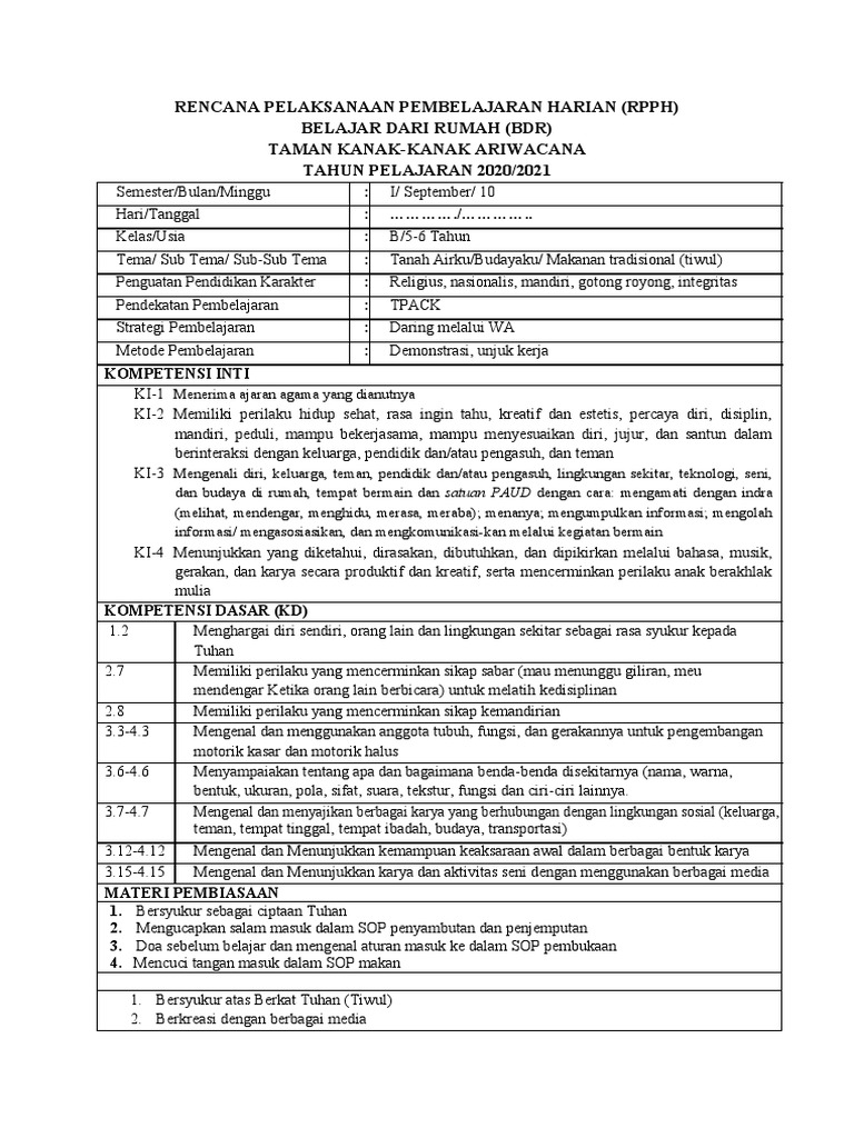 Contoh RPPH Metode Fisik | PDF