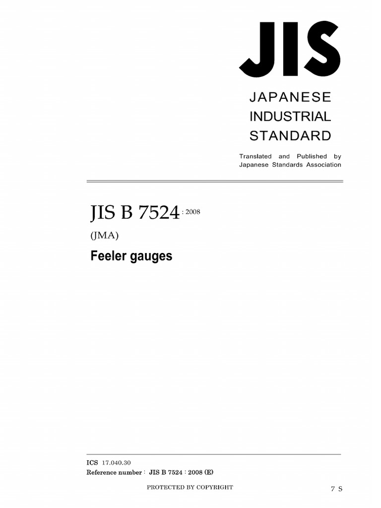 Jsa Jis B 7524 - 2008 | PDF
