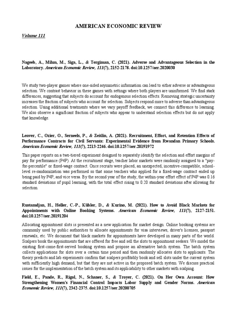 American Economic Review, 111 (7), 2213-2246. Doi:10.1257/aer.20191972 ...