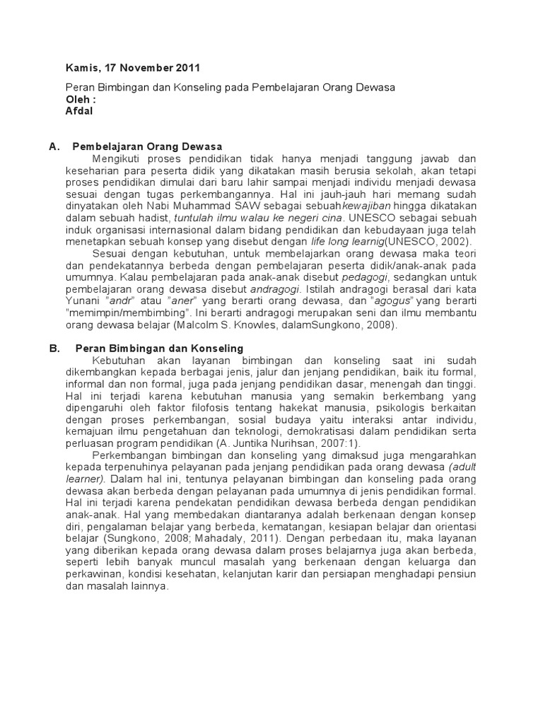 Bimbingan Dan Penyuluhan PD Orang Dewasa | PDF | Sains & Matematika