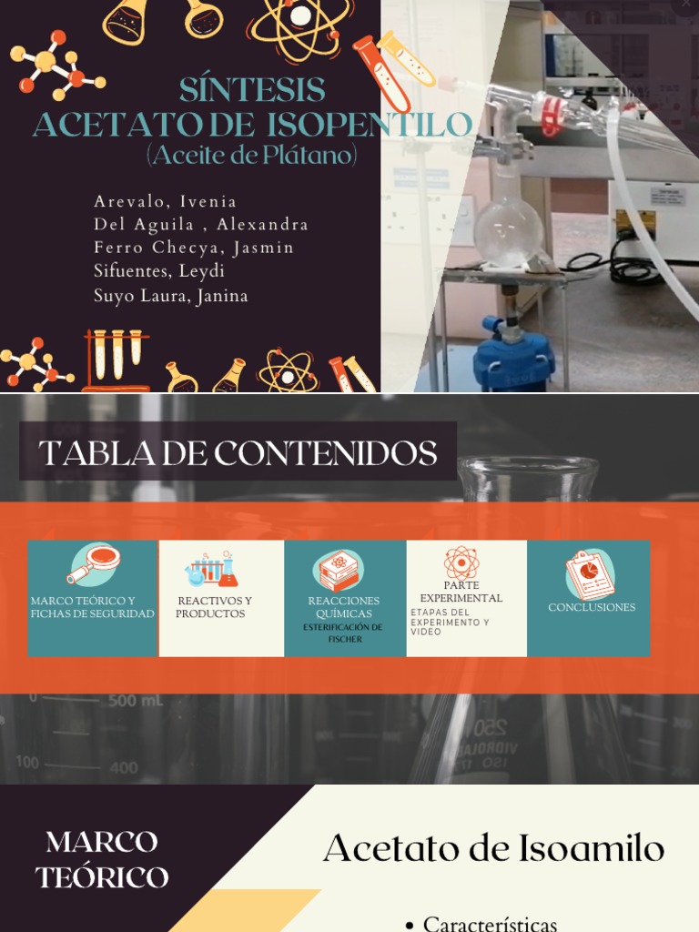 Exposición Nro 01 Síntesis de Acetato de Isopentilo | PDF | Ester ... Exposición Nro 01 Síntesis de Acetato de Isopentilo | PDF | Ester ...