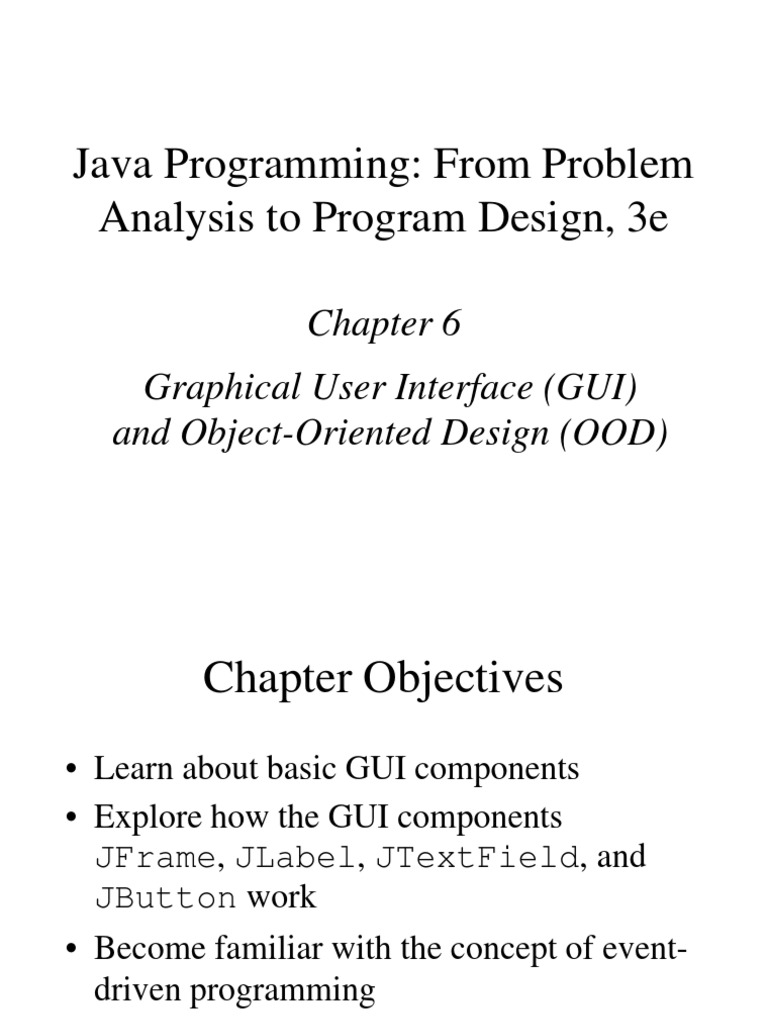 Java Programming: From Problem Analysis To Program Design, 3e | PDF ...