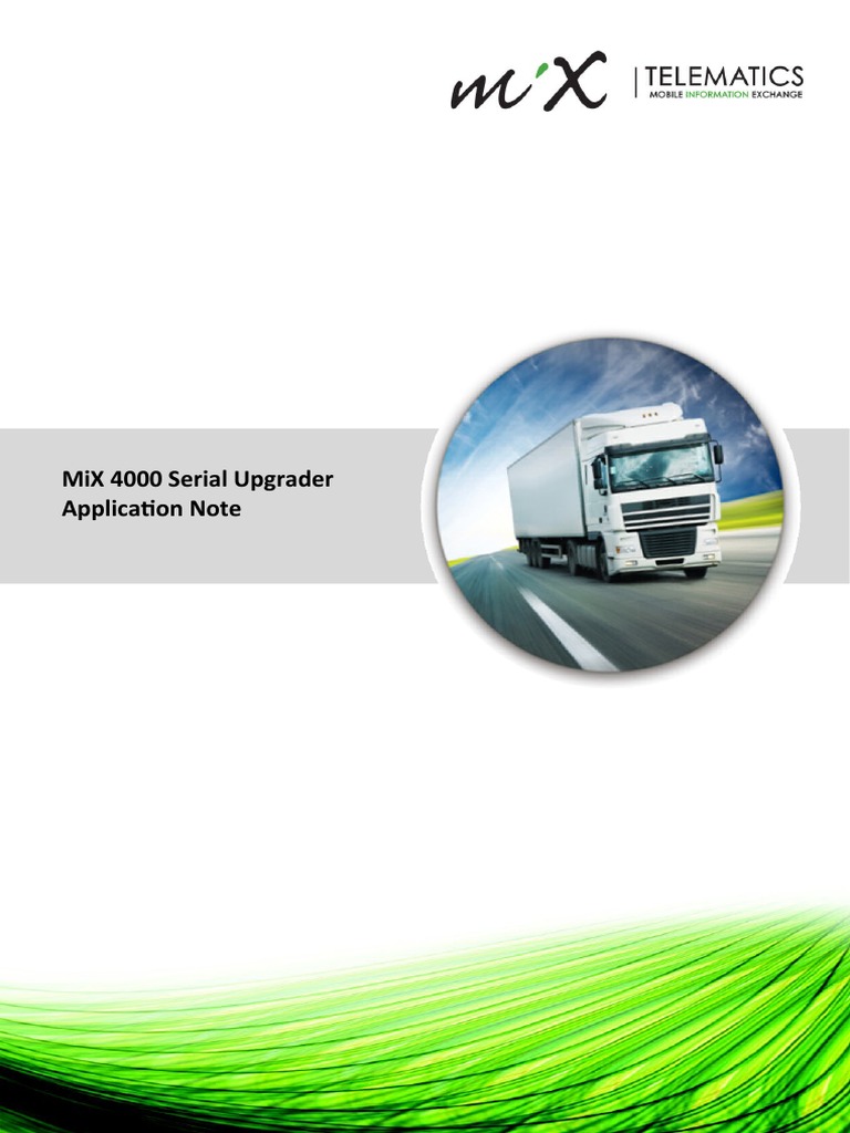 MiX 4000 Serial Upgrader - Application Note | PDF | Equipment ...