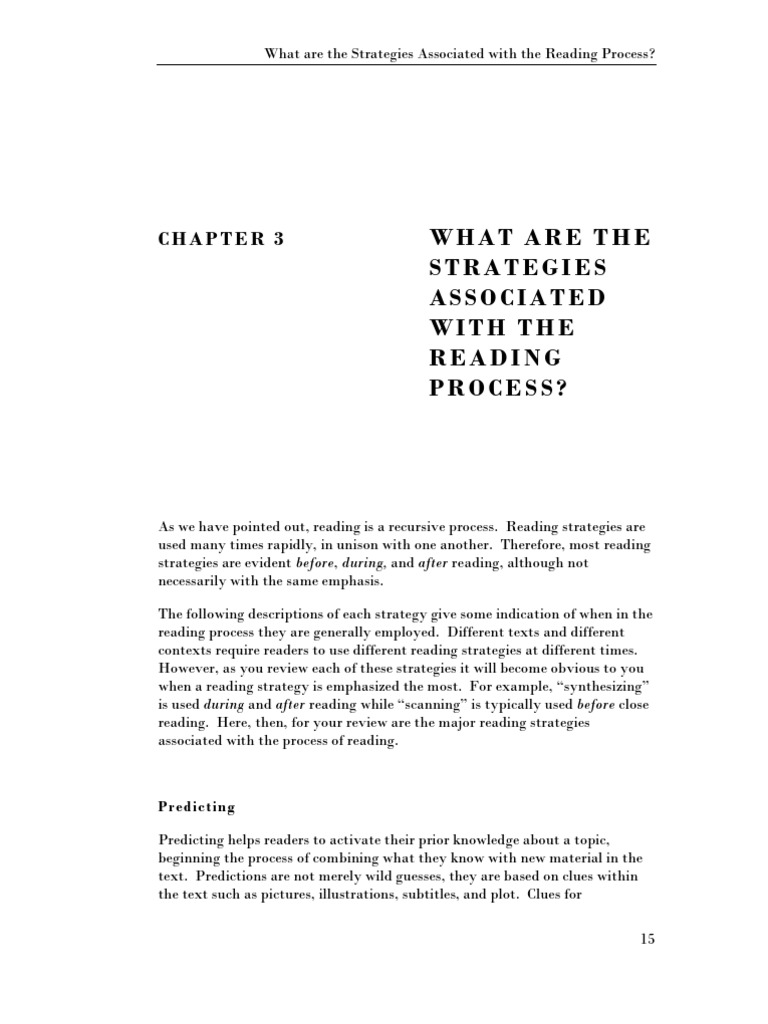What Strategies Are Associated With Reading Process | PDF | Speed ...