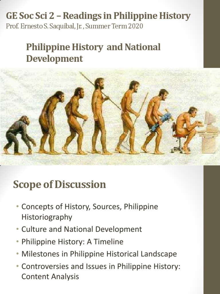 GE Soc Sci 2 - Readings in Philippine History Philippine History and ...