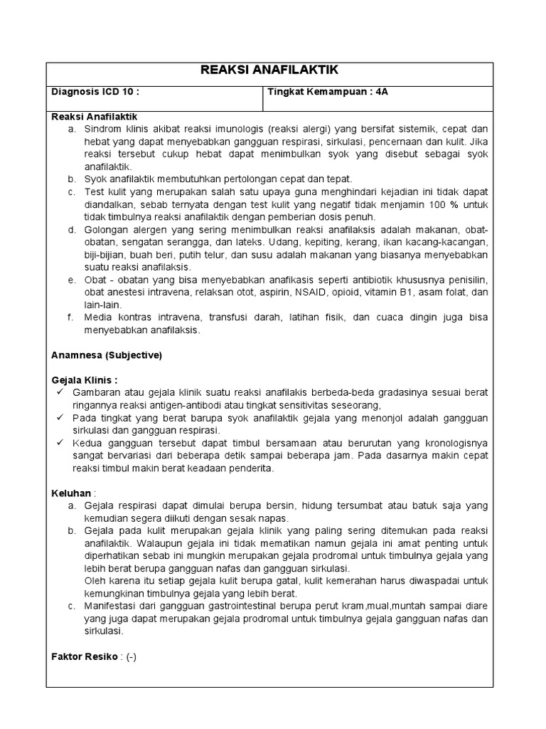 Reaksi Anafilaksis | PDF