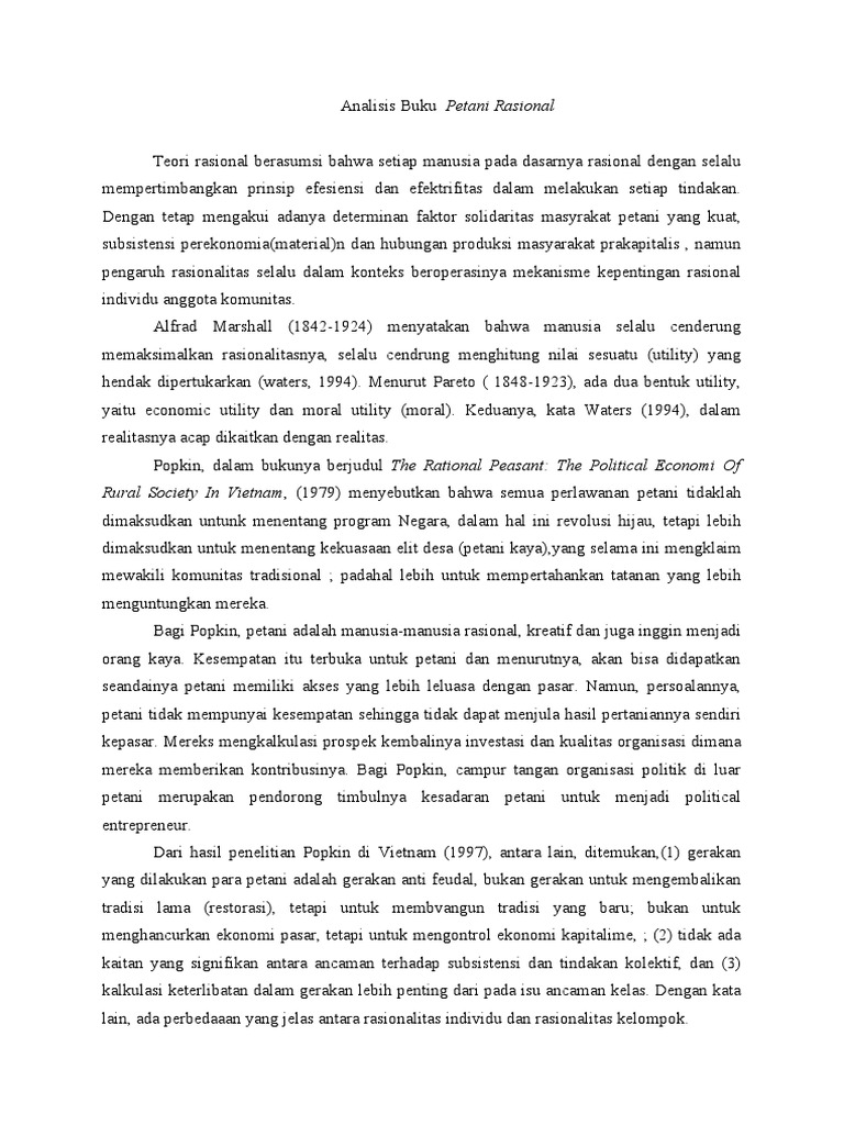 Analisis Buku-Rasionalitas Petani-14 | PDF | Politik