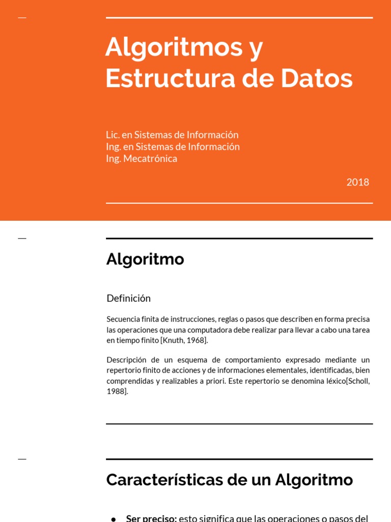 Algoritmos y Estructura de Datos - Clase I | PDF | Algoritmos | C ...