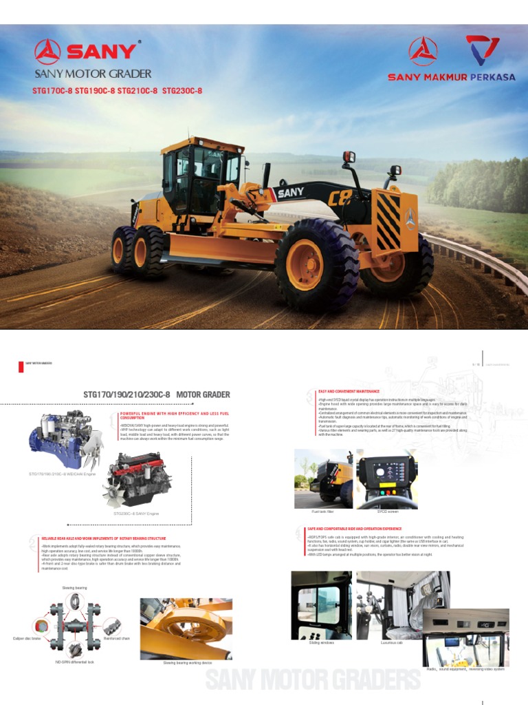 SANY Motor Grader STG Series | PDF | Automation | Engines