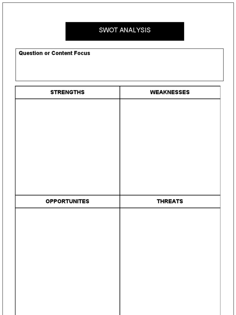 Swot Analysis: Question or Content Focus | PDF