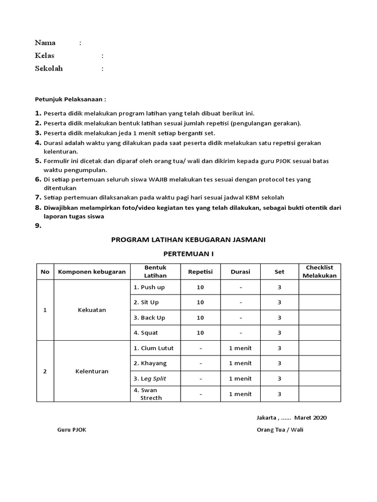 PRINT Tugas Keterampilan Kelas X | PDF