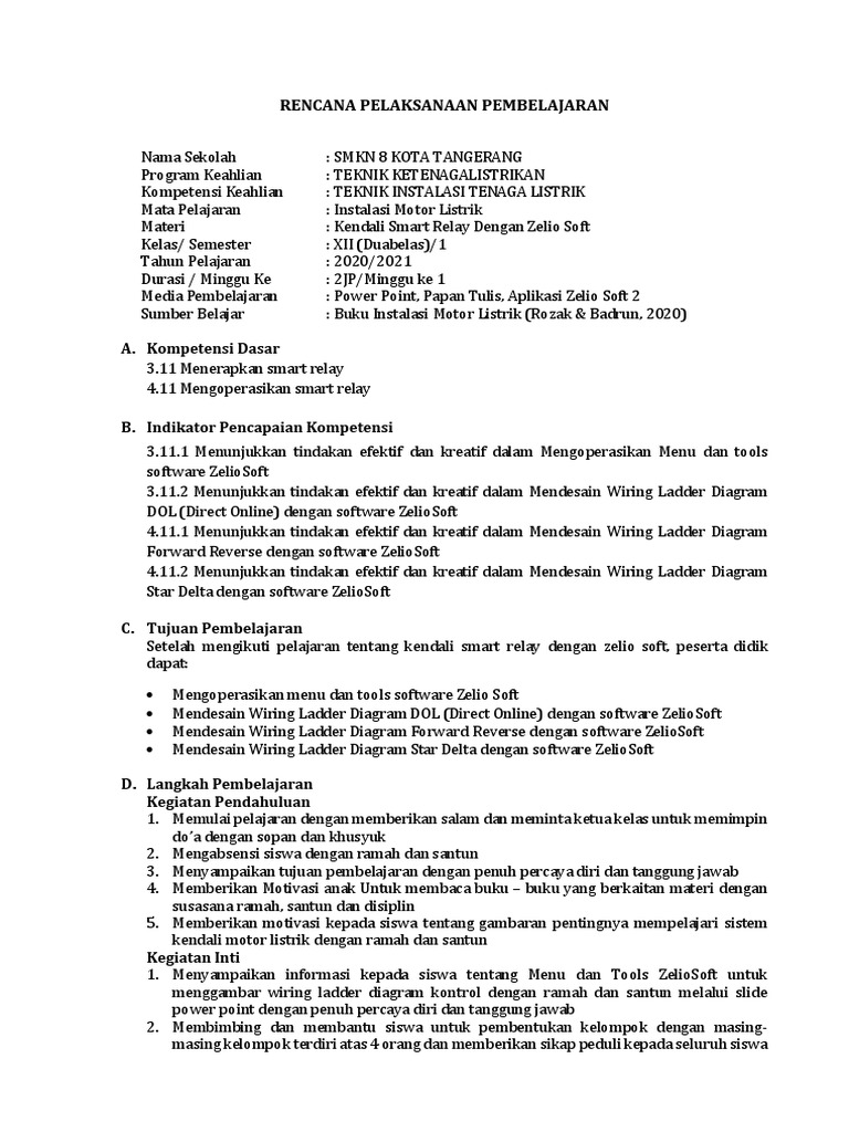 RPP Instalasi Motor Listrik | PDF