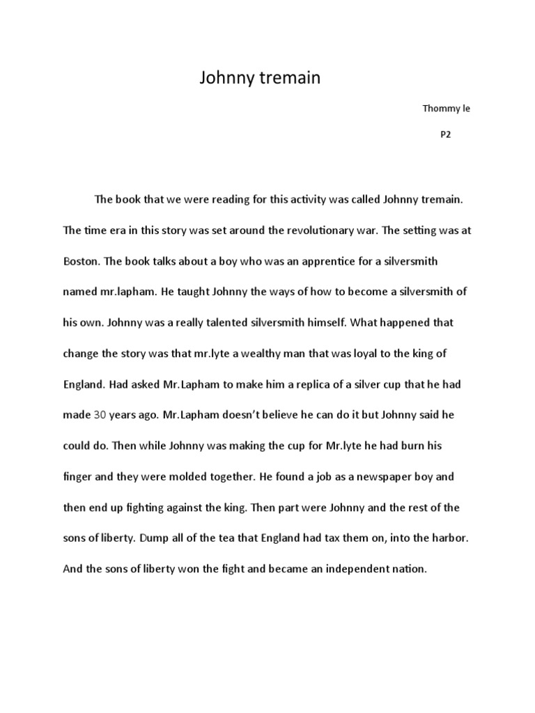 Johnny Tremain: A Revolutionary Tale | PDF