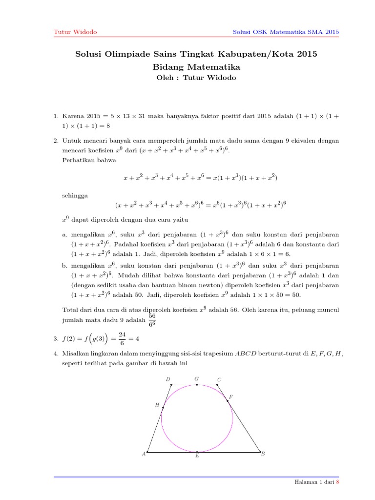 Solusi Osk Sma 2015 - 2 | PDF