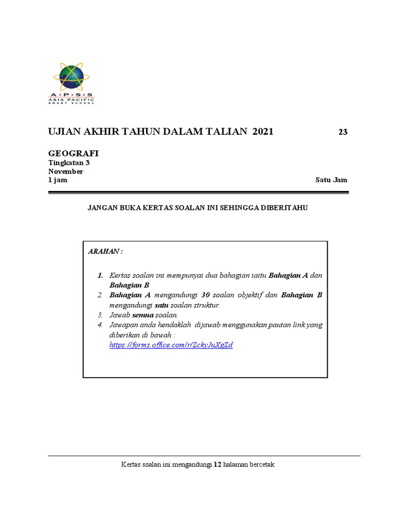 Yee Geo Form 3 2021 Online | PDF