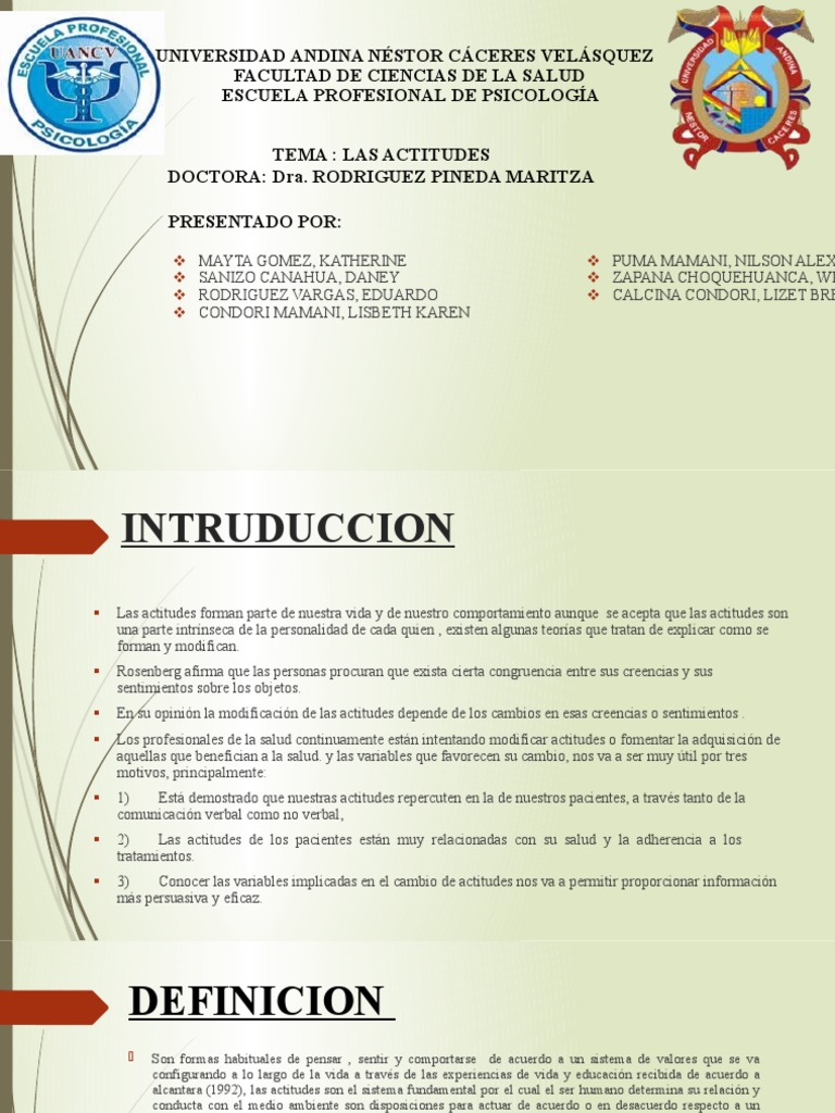 Actitudes: Definición y Medición en Psicología | PDF | Persuasión ...