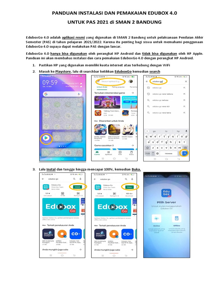 PANDUAN INSTALASI DAN PEMAKAIAN EDUBOX 4 Untuk PAS | PDF