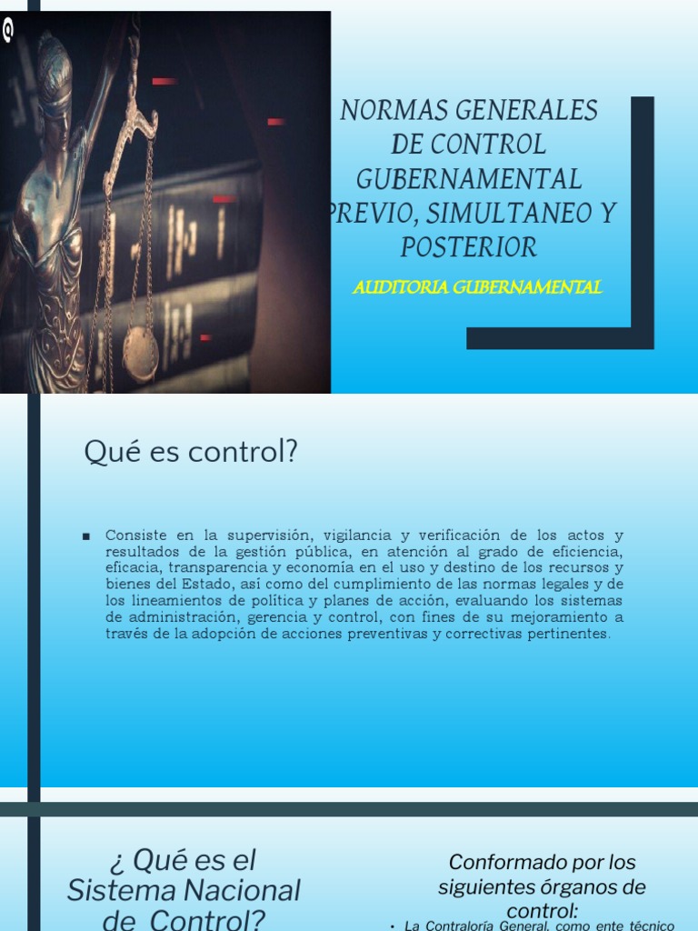 Normas Generales de Control Gubernamental Previo, Simultaneo | PDF | Auditoría | Gobierno