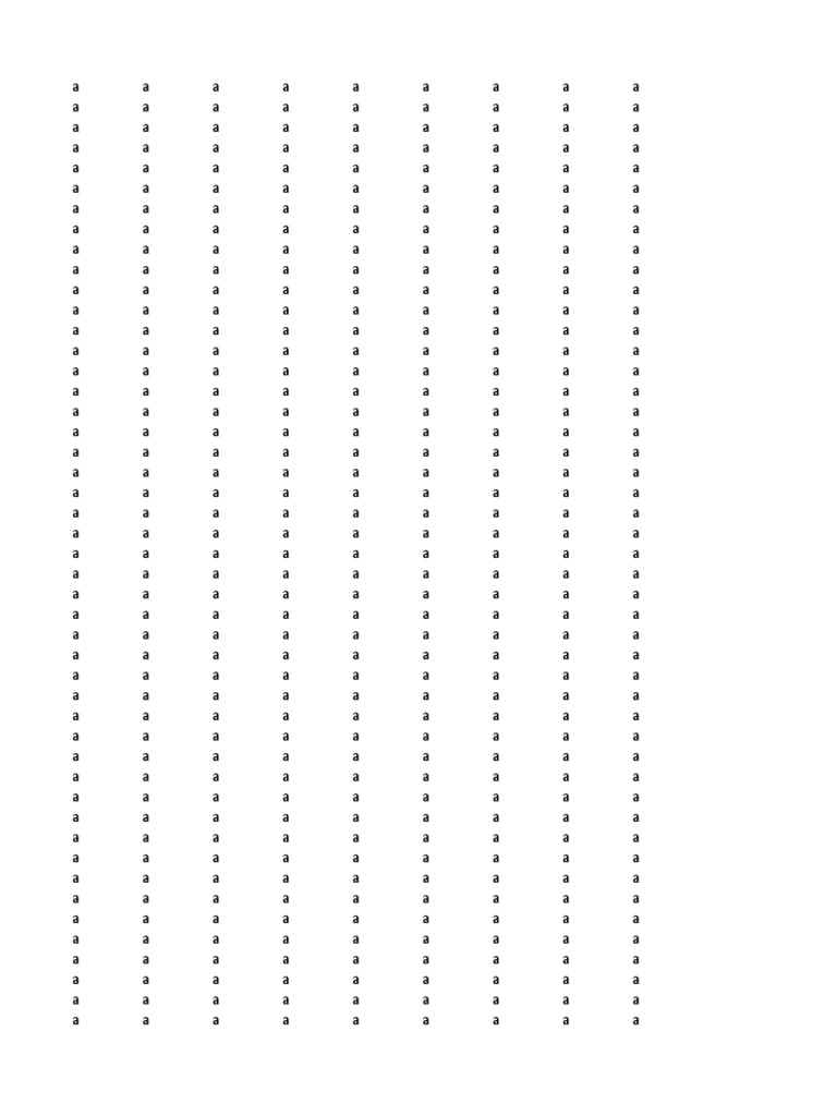 Repeated 'a' Characters Document | PDF
