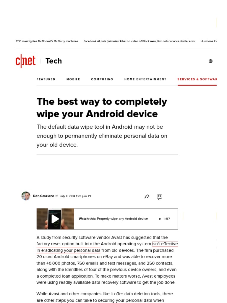 The Best Way To Completely Wipe Your Android Device | PDF | Android ...