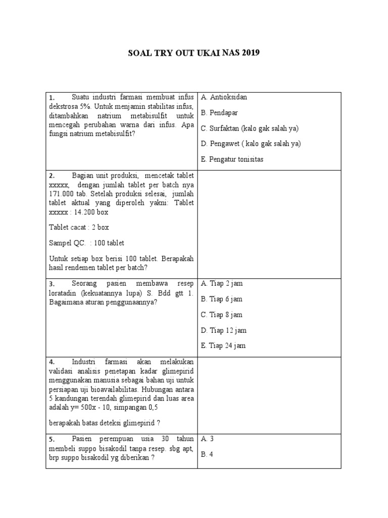 TO UKAI Nas 2019 | PDF | Pengembangan Diri | Kesehatan Holistik