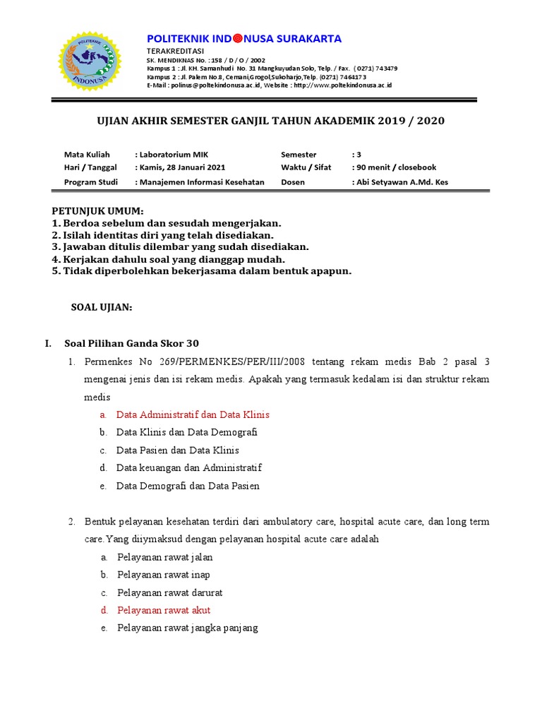 Soal UAS LAB RM Desain Formulir | PDF