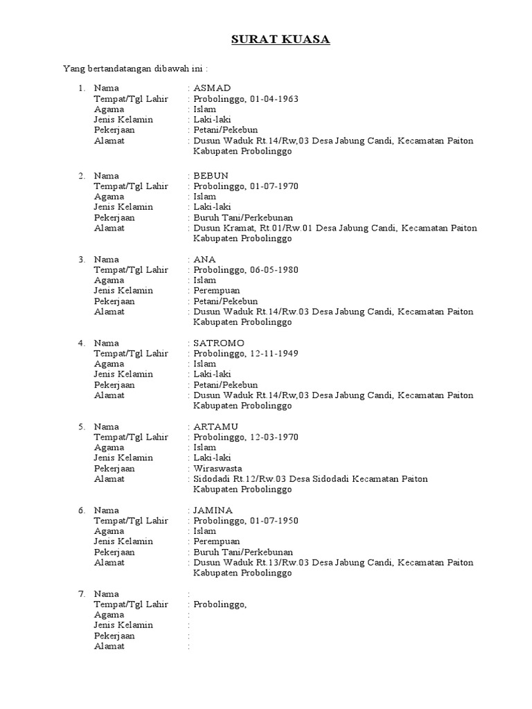 SURAT Kuasa Asmad | PDF