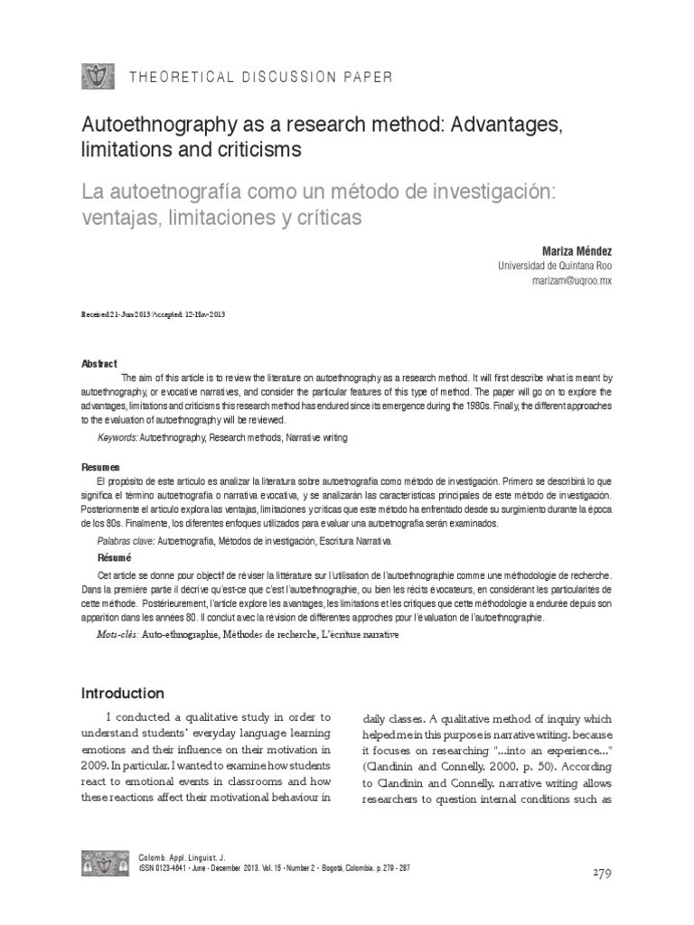 Autoethnography As A Research Method Adv | Download Free PDF ...
