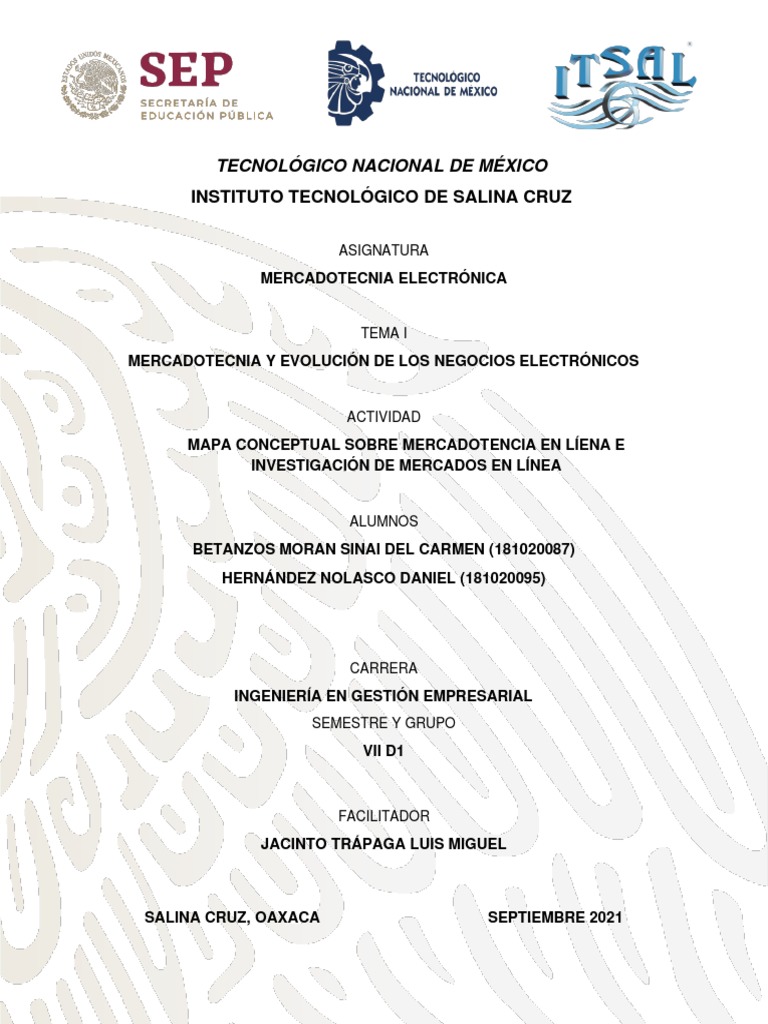 Mapa Conceptual Sobre Mercadotencia en Líena e Investigación de Mercados en Línea | PDF ...
